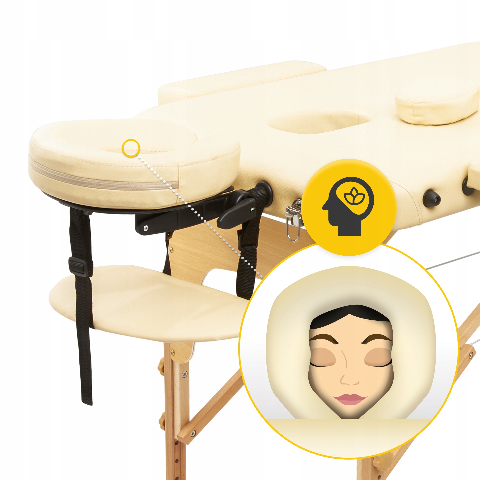 ᐉ Масажний стіл складний 4FIZJO Massage Table+ Wood W60 Beige (P ...